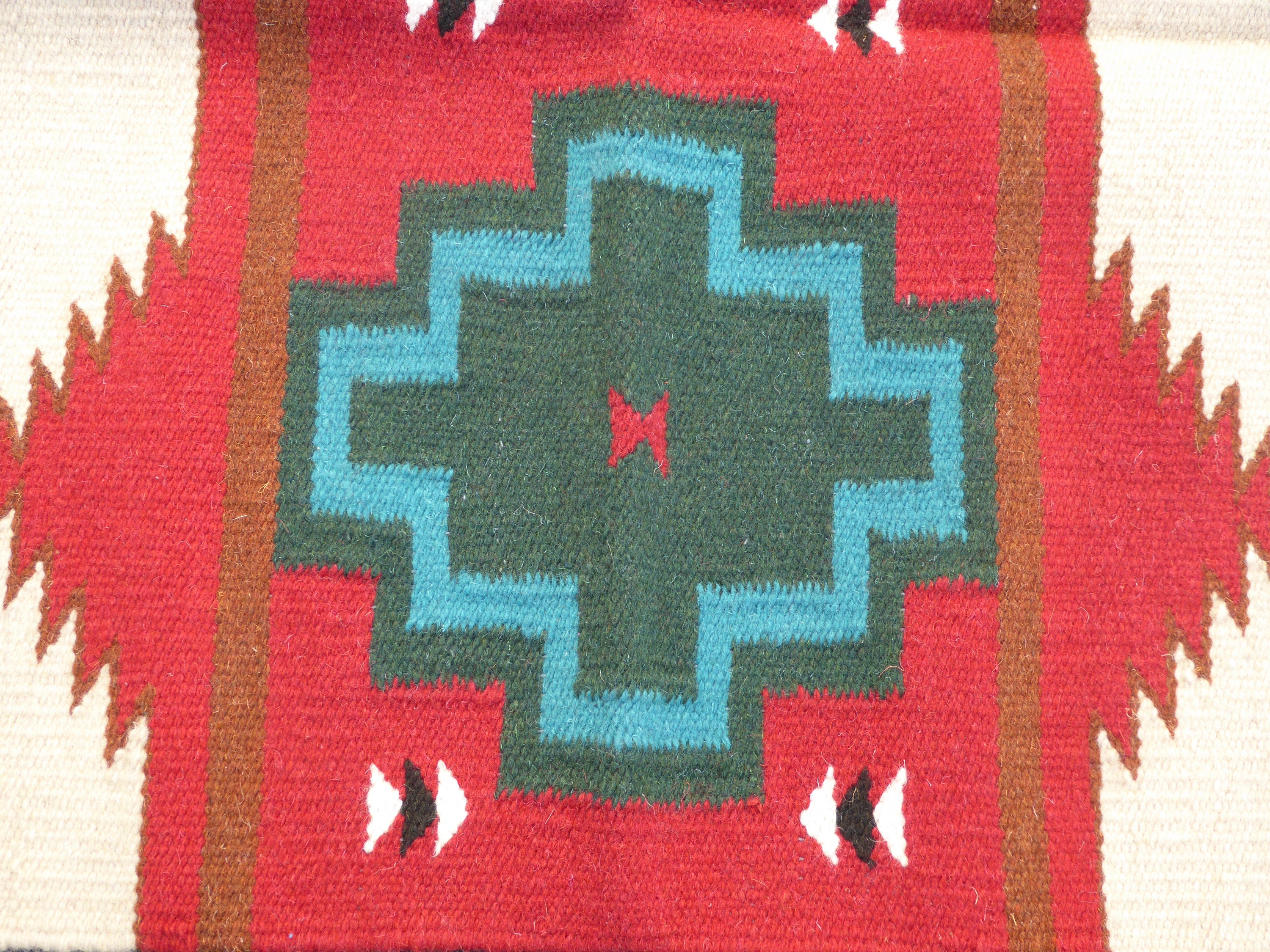 Southwestern Style Geometric Pattern Wool Blanket New or Tapestry