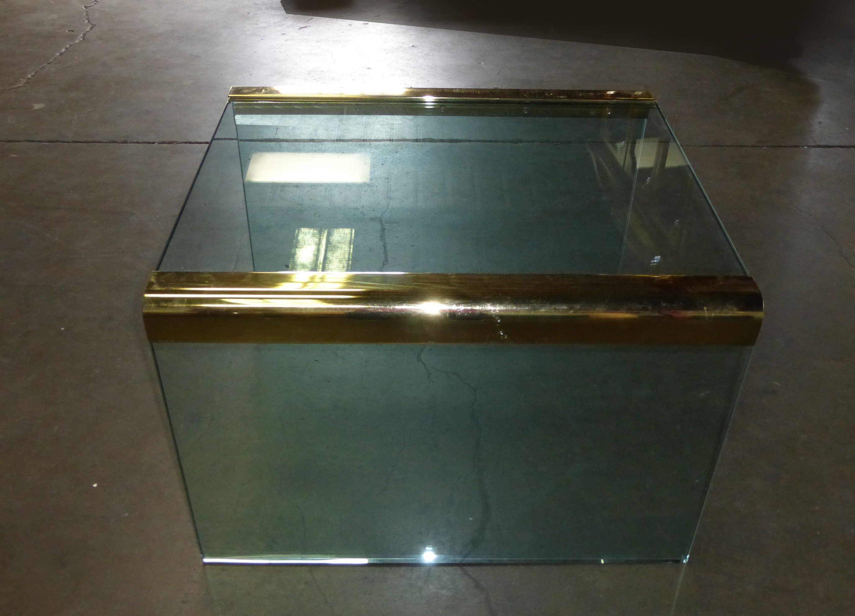 Pace Collection By Leon Rosen Vintage Brass & Glass End Table Coffee Table