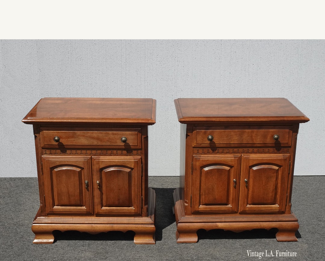 Pair Vintage Ethan Allen Maple Nightstands French Country - Etsy
