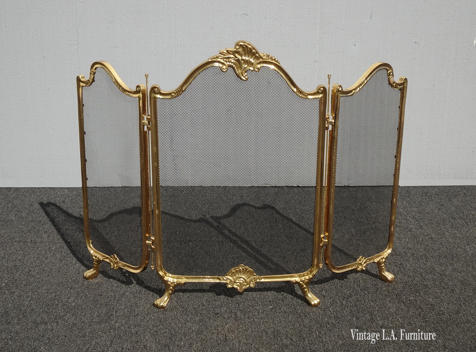 Vintage French Provincial Louis XVI Stye Three Panel Brass - Etsy