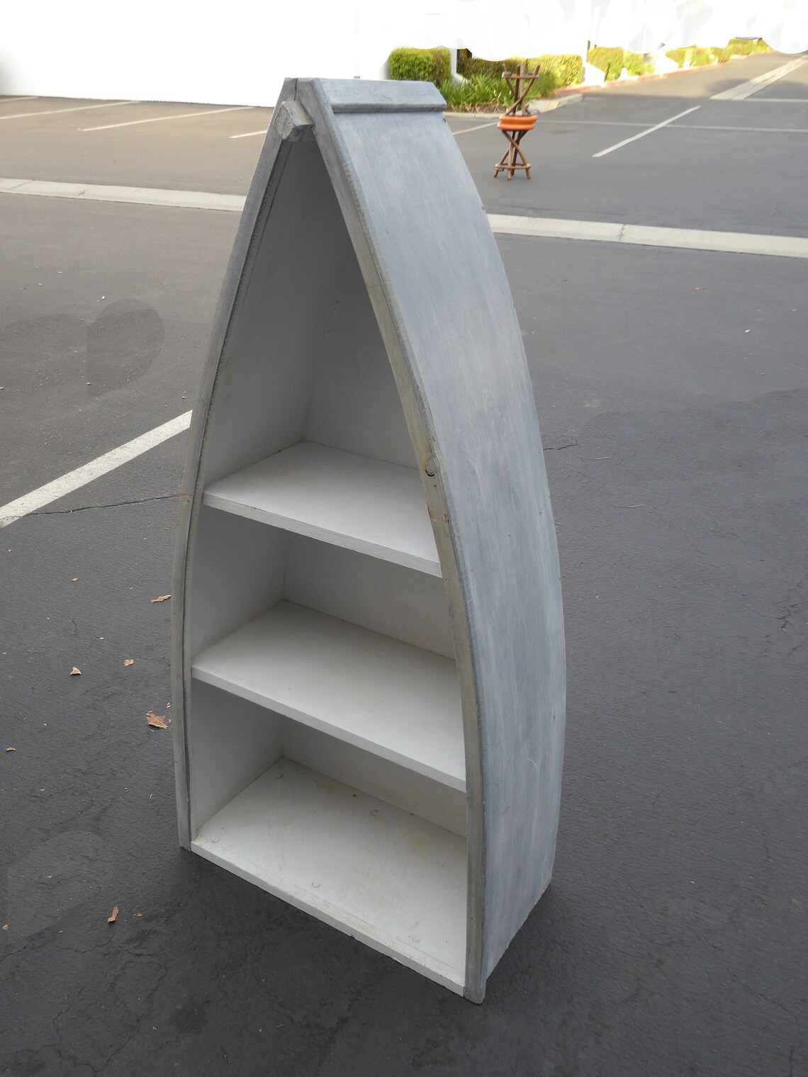 Nautical Style Three Tier Gray Row Boat BOOKCASE Book Shelf - Etsy