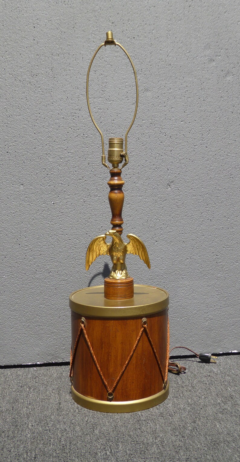 Unique Vintage Federal Style Drum & Eagle Table Lamp Light - Etsy