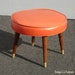Vintage Mid Century Modern Orange Footstool Bench W Peg Legs Stool ...