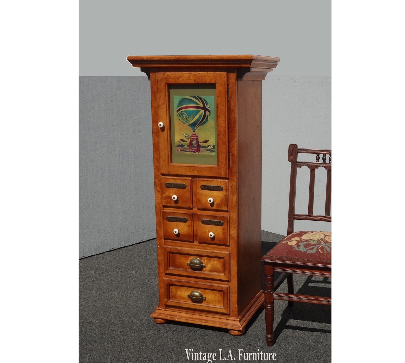 Vintage French Country Storage Cabinet ~ 4 Drawers & Cabinet W Shelves ...