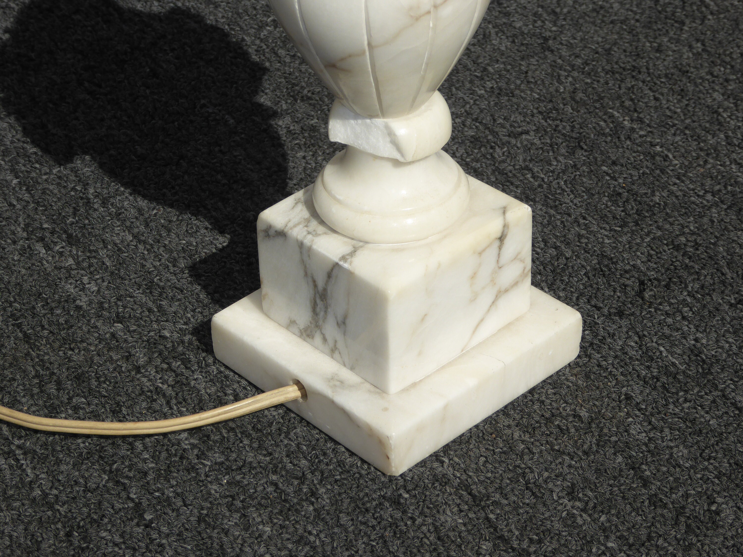 Vintage White Marble Table Lamp Light ~ As - Is