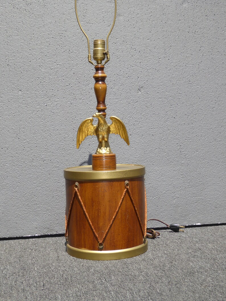 Unique Vintage Federal Style Drum & Eagle Table Lamp Light - Etsy