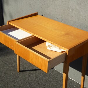 Vintage Mid Century Modern Golden Brown Side Table W Two Drawer - Etsy