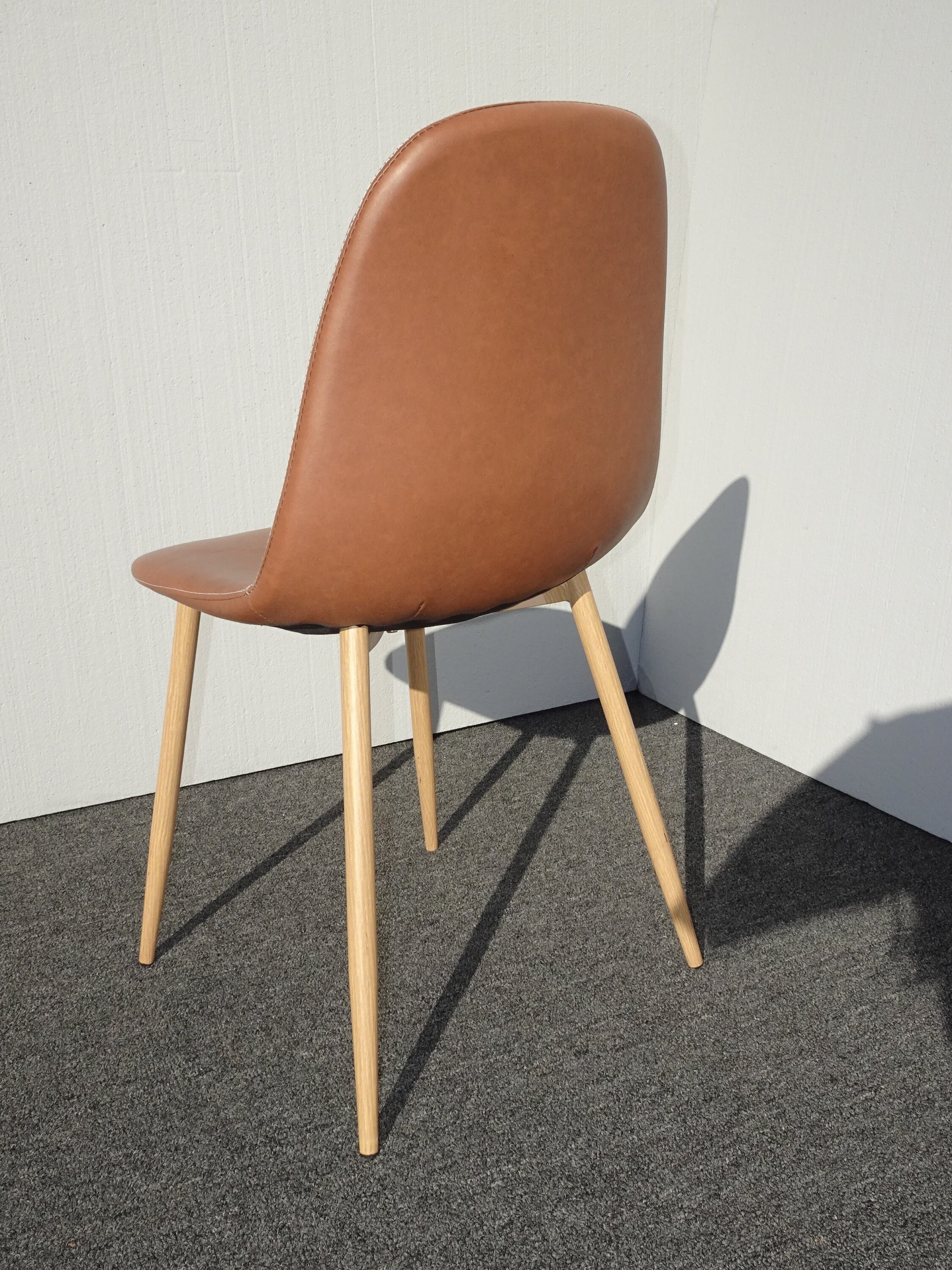 Set of Six Contemporary Modern Style Burnt Orange Dining Room Chairs