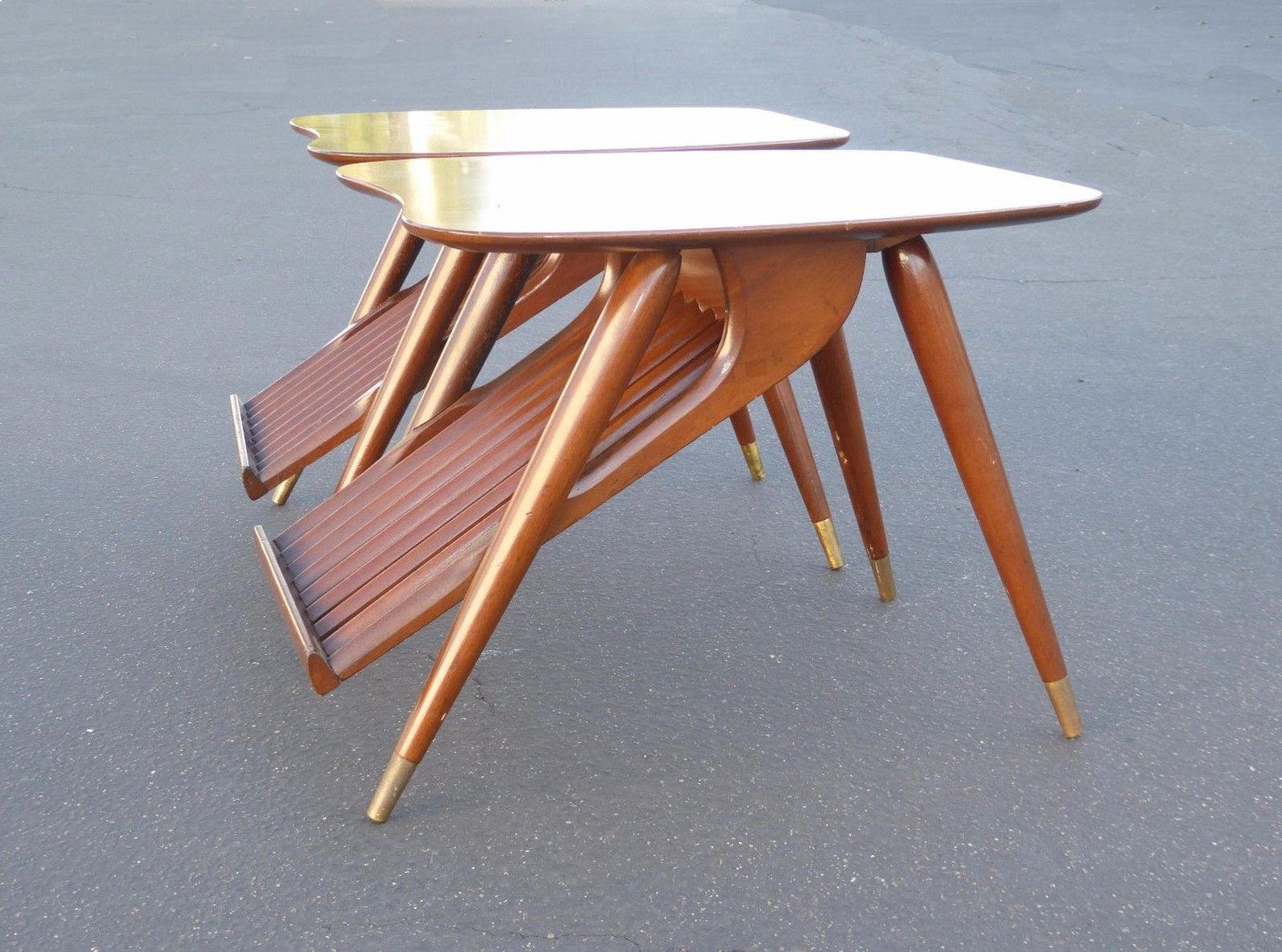 Two Unique Vintage Mid-century Danish Modern Peg Leg Magazine - Etsy