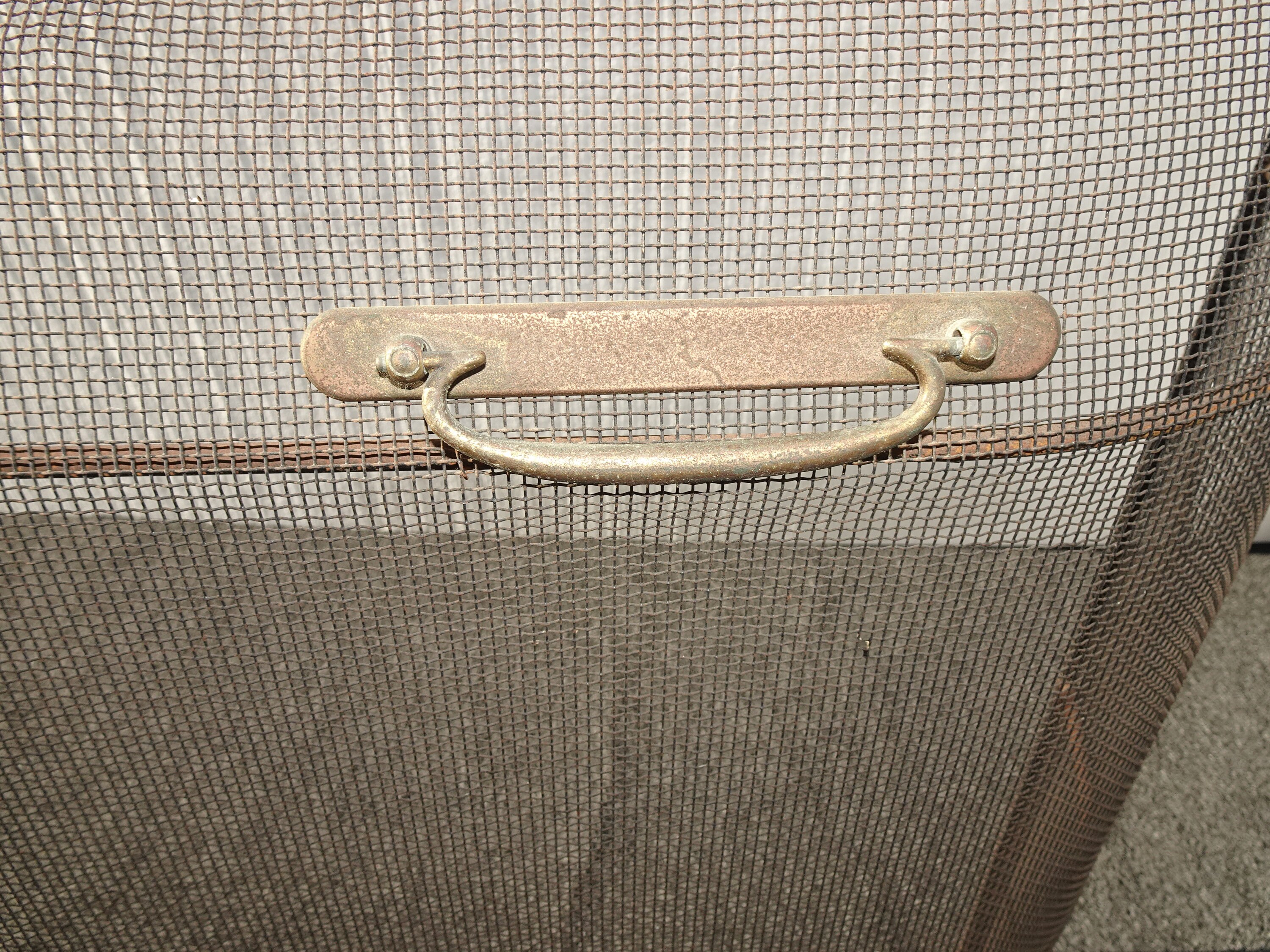 Vintage French Country Fireplace Screen Rounded Corner Mesh Screen