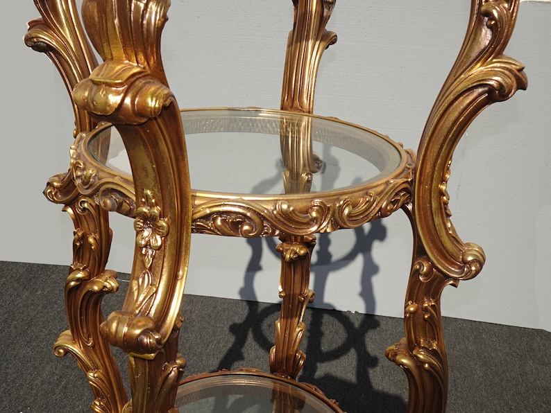 Vintage Gold Rococo Etagere Stand French Provincial Italian Style ...