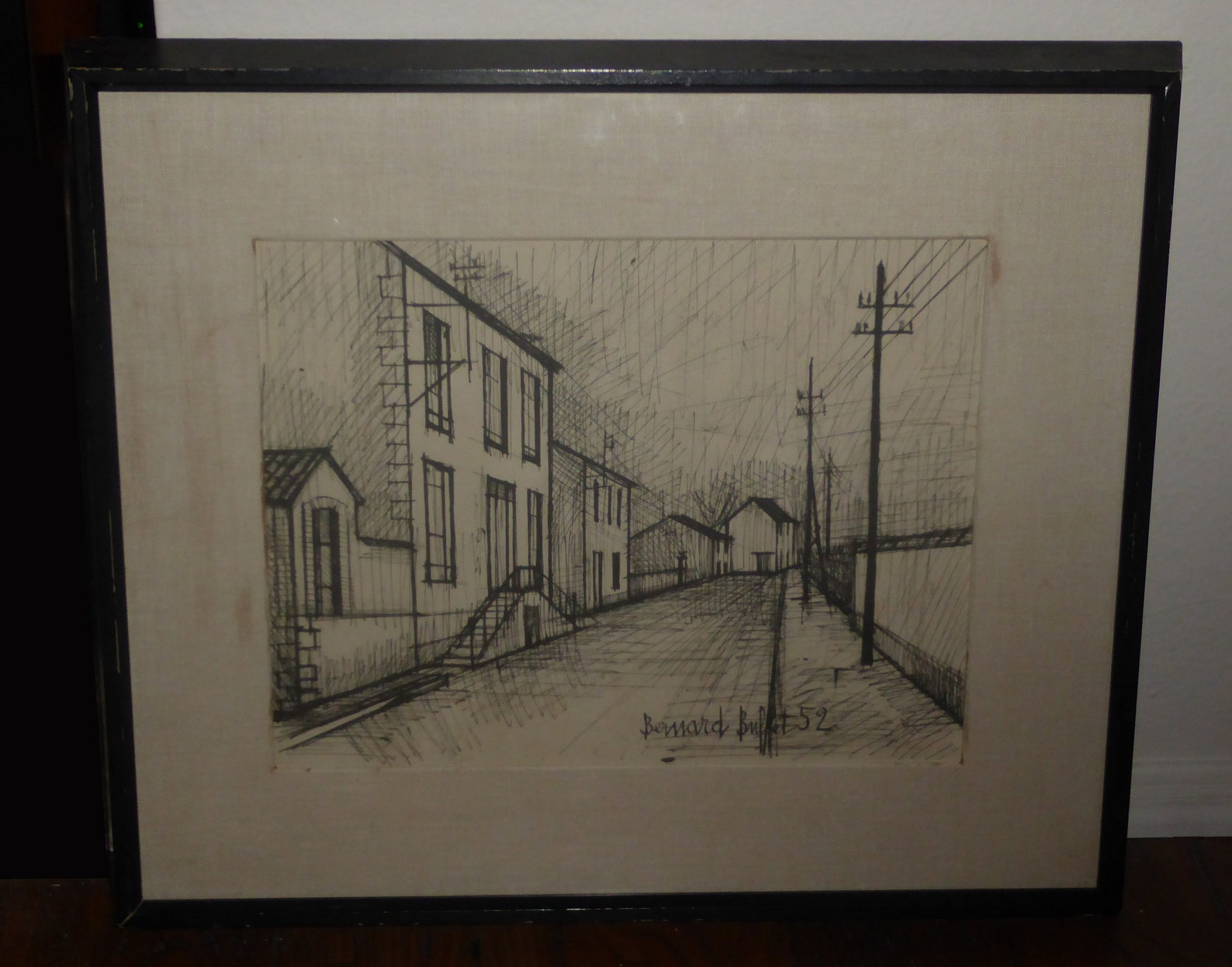 Vintage Street Scene Etching Original Print Wall Picture by Bernard ...