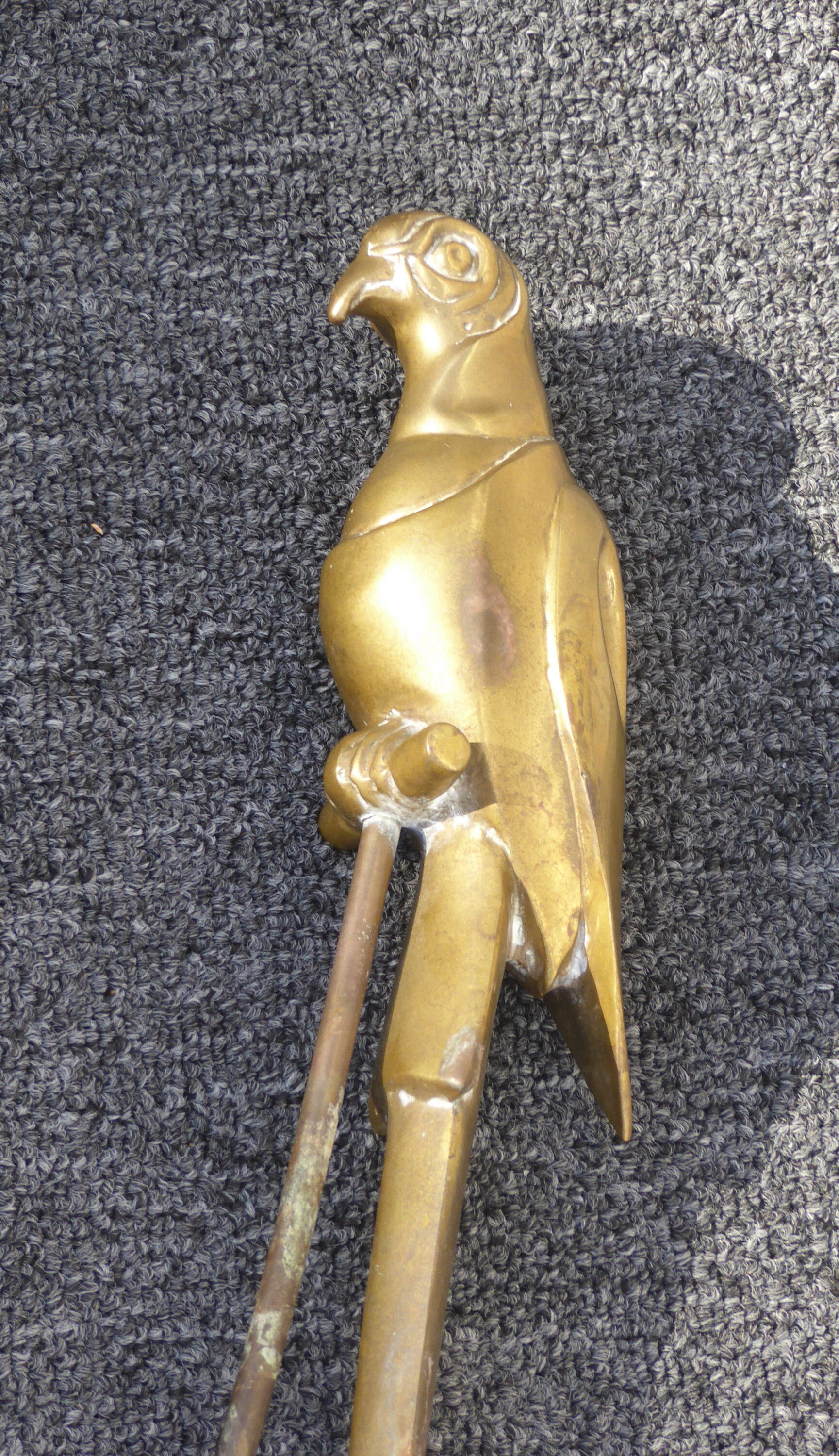 Vintage Art Deco Brass Parrot Sculpture Figurine w a Rod to Hold it in ...