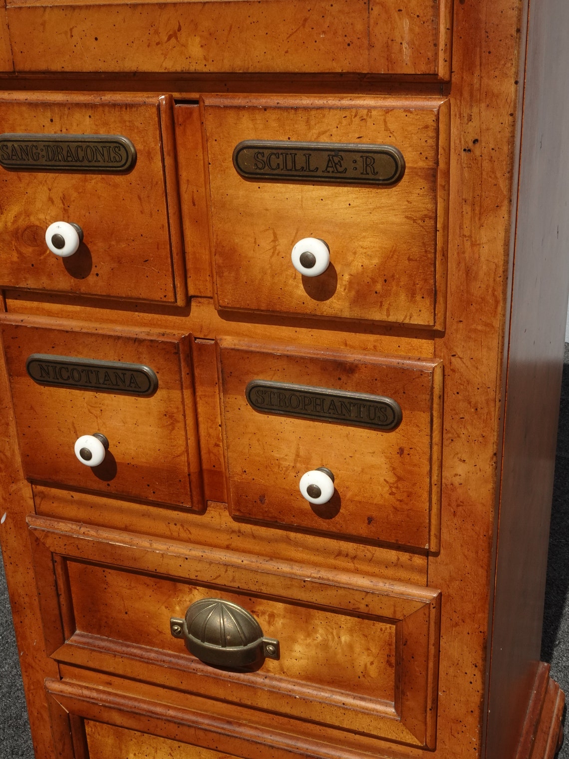 Vintage French Country Storage Cabinet ~ 4 Drawers & Cabinet W Shelves ...