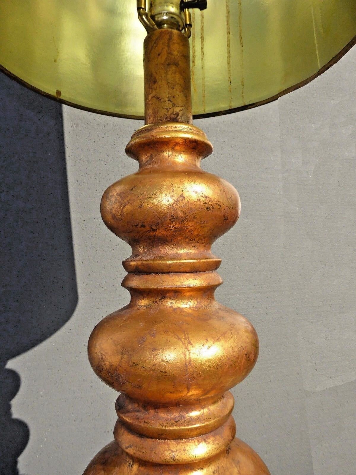 Pair of Vintage Mid Century Modern Hollywood Regency Tall Gold Gilt ...