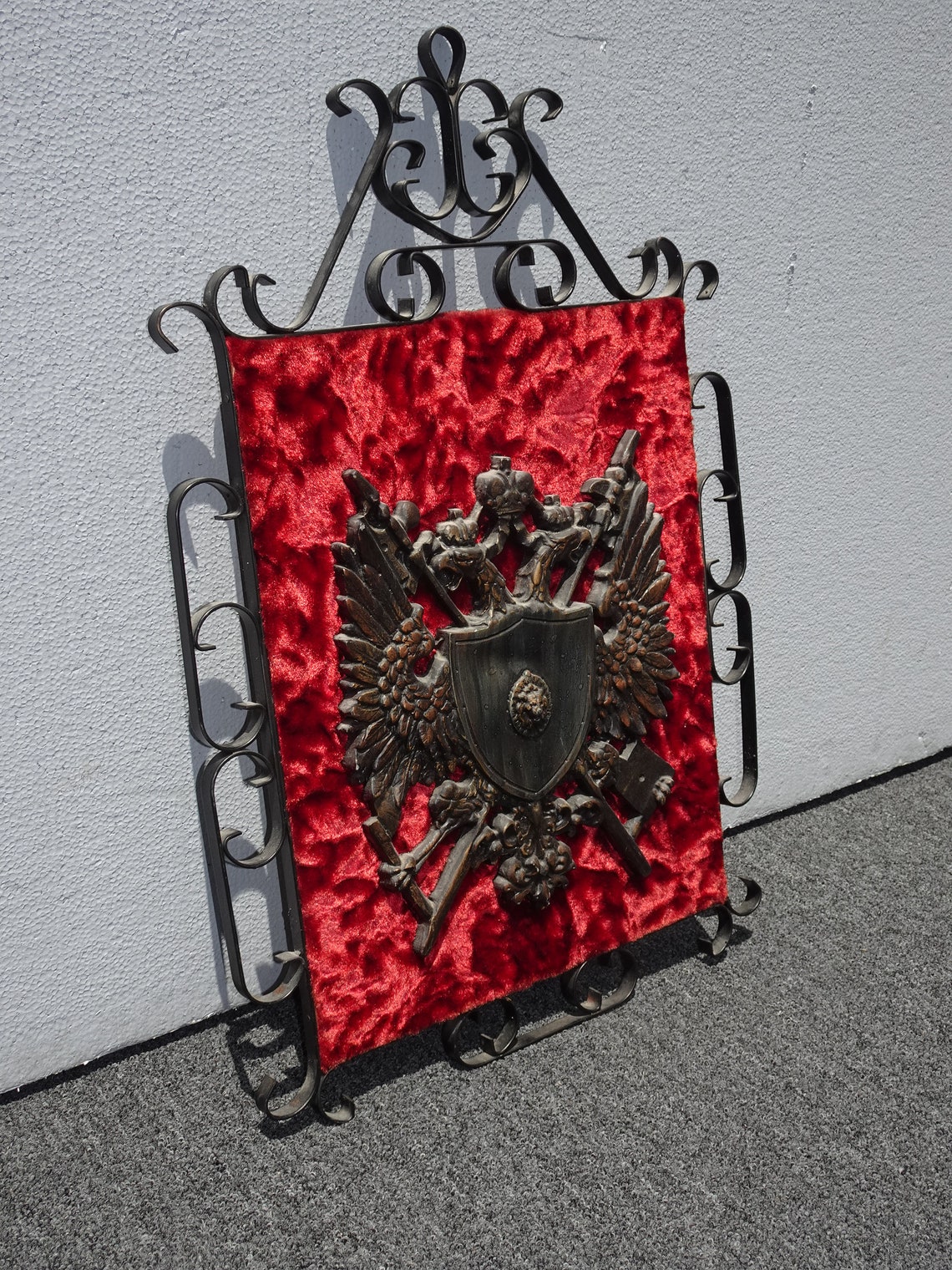 Vintage Mid Century Medieval Coat of Arms Wall Mantle Plaque - Etsy