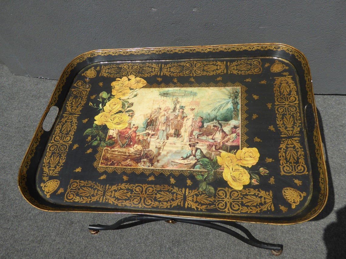 Gorgeous Black Side Table Tray Table Stand End Table - Etsy