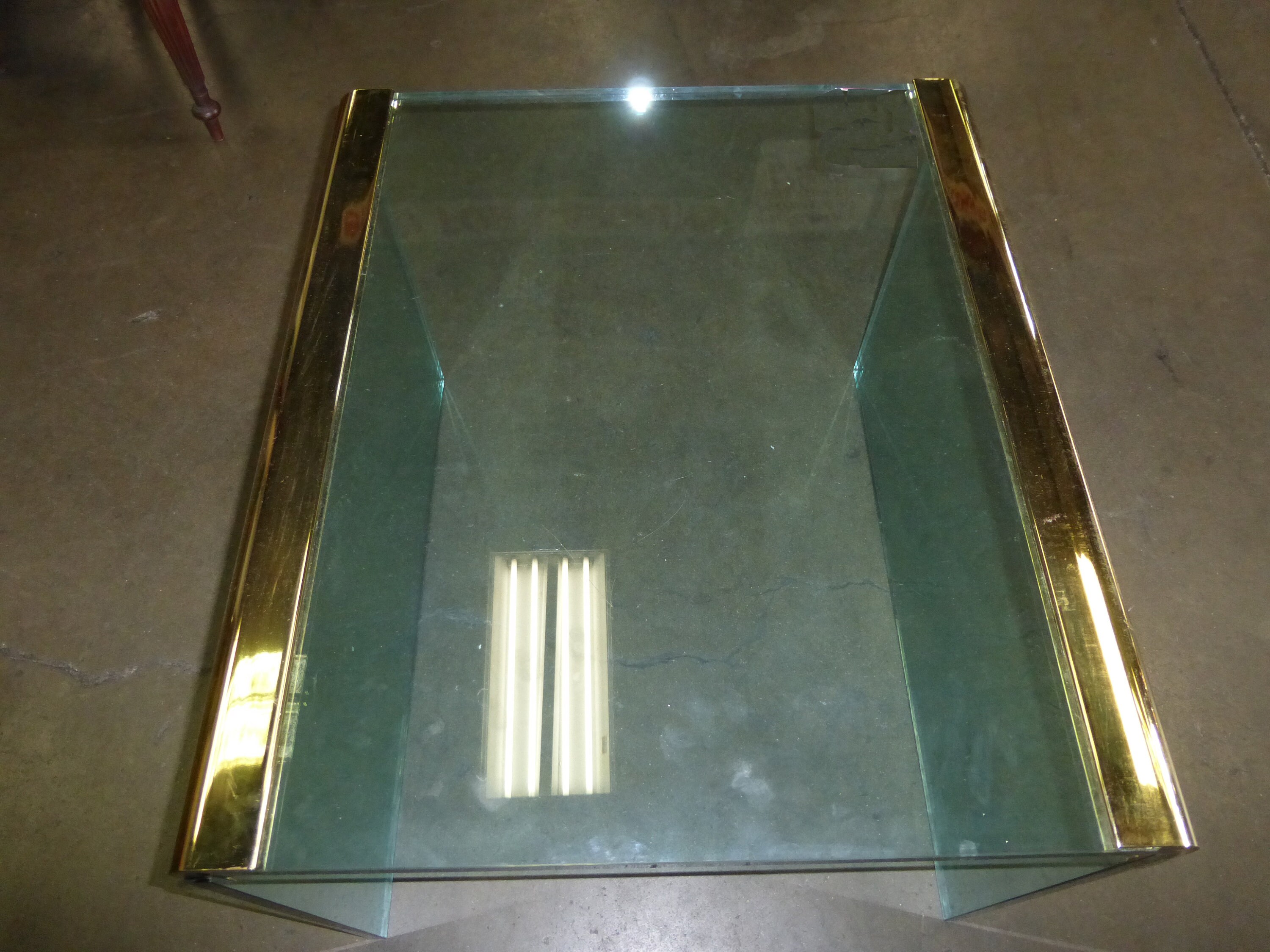 Pace Collection By Leon Rosen Vintage Brass & Glass End Table Coffee Table