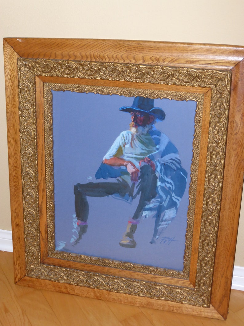 Donald Putt Putman Original Gouache Painting Picture Cowboy California ...