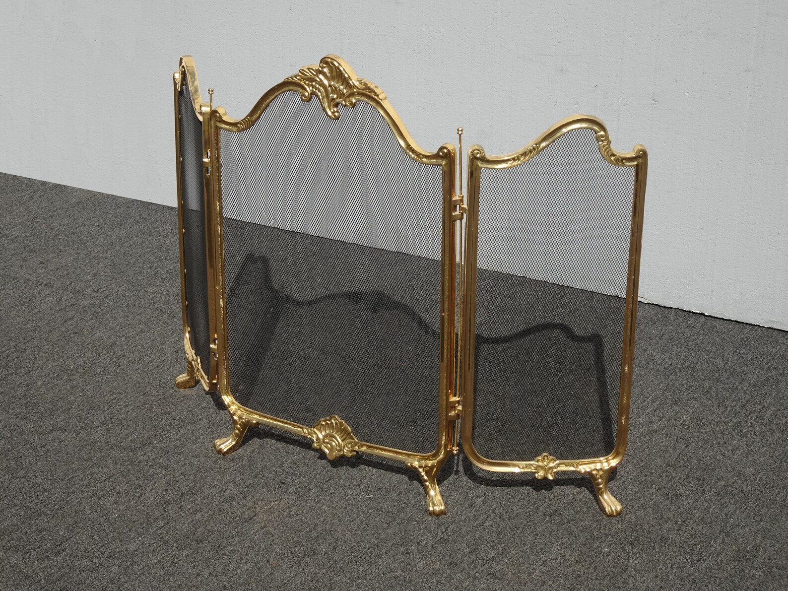 Vintage French Provincial Louis XVI Stye Three Panel Brass - Etsy