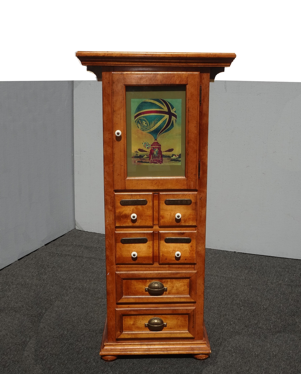 Vintage French Country Storage Cabinet ~ 4 Drawers & Cabinet W Shelves ...