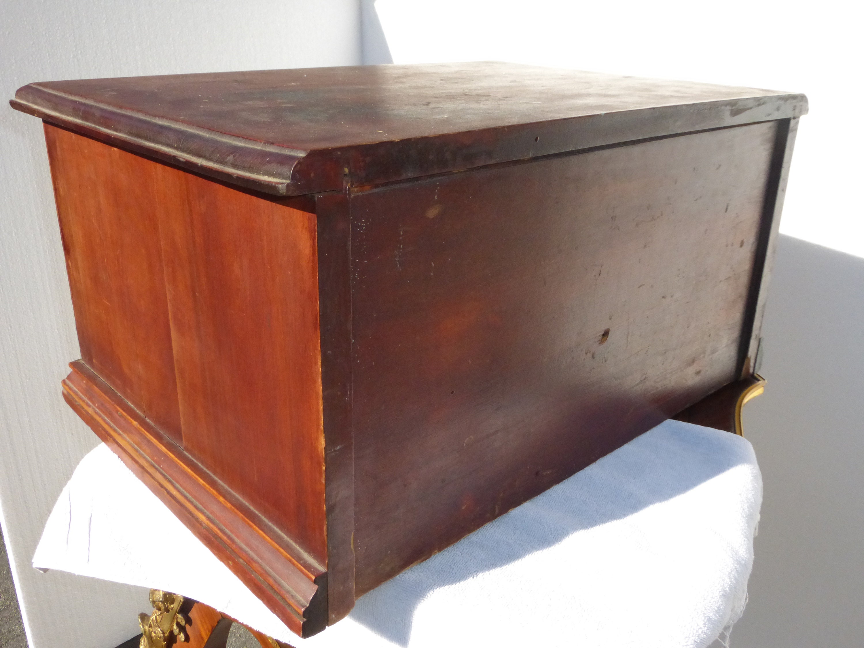 Rare Antique Vintage Merrick's Six Cord Pine Wood Thread Box Cabinet Spool