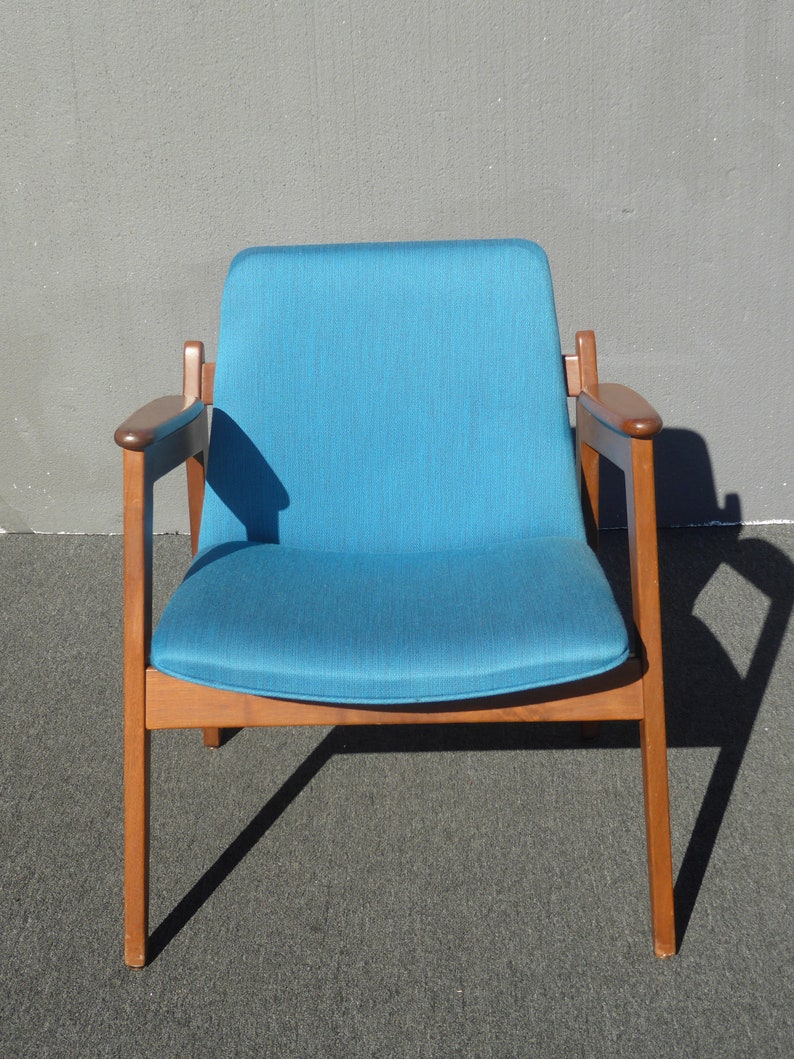 Vintage Mid Century Modern Milo Baughman Style Blue Accent - Etsy