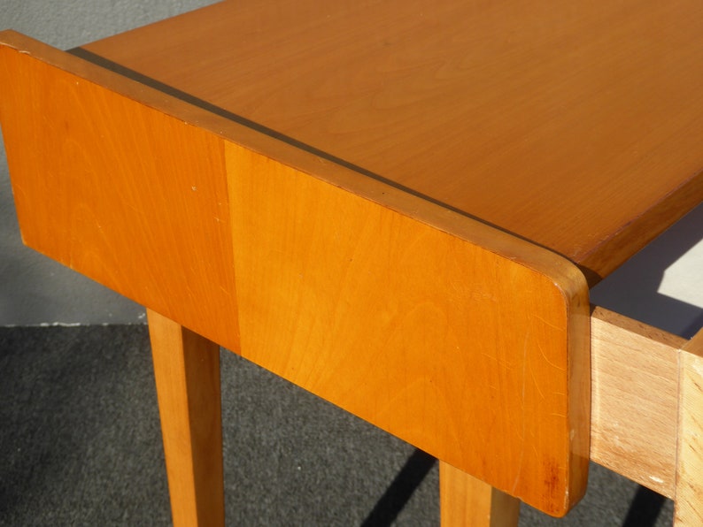 Vintage Mid Century Modern Golden Brown Side Table W Two - Etsy