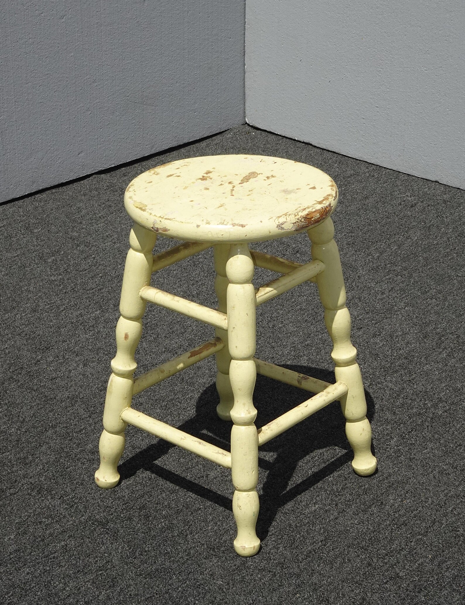 Vintage French Country Farmhouse Chic Yellow Rustic Stool - Etsy