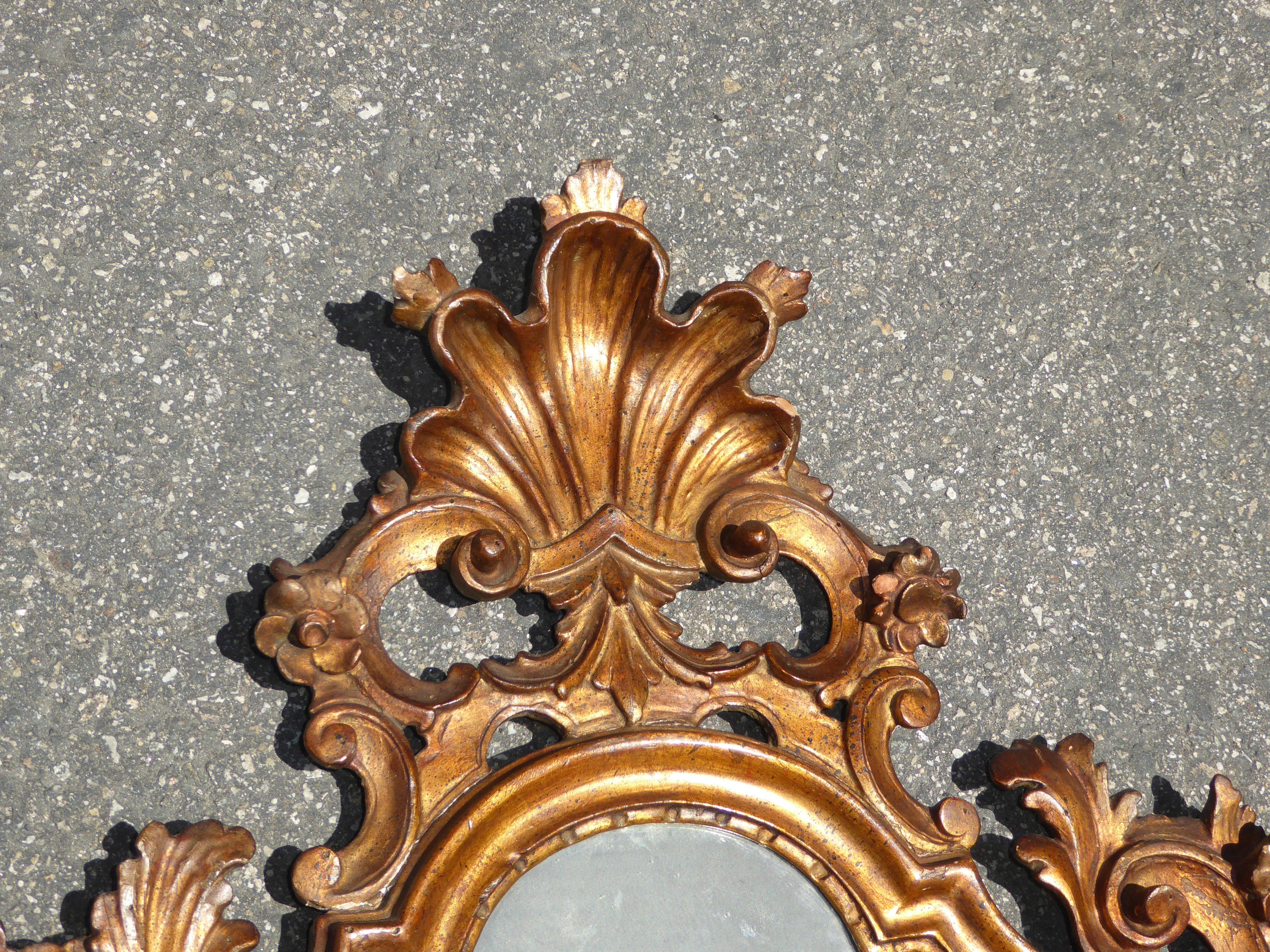 Antique French Provincial Rococo Ornate Carved Wood Gold Wall Mirror ...