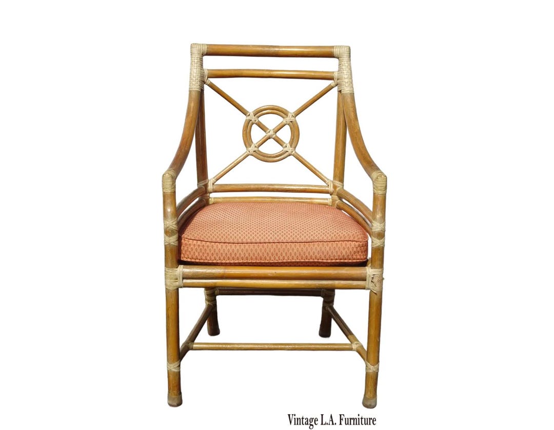 Vintage Mcguire Mid Century Target Back Bamboo Arm Chair ~dining Chair ...