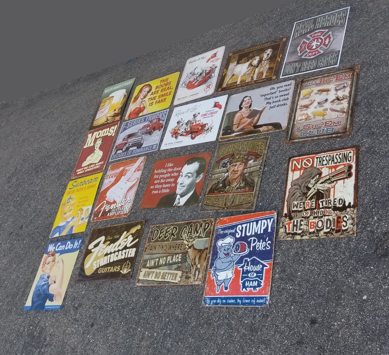 Mid Century Modern Metal Retro Wall Signs 19 Signs - Etsy