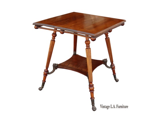 Rare Vintage French Style Side Table with Foo Dog Brackets and Claw Feet Etsy