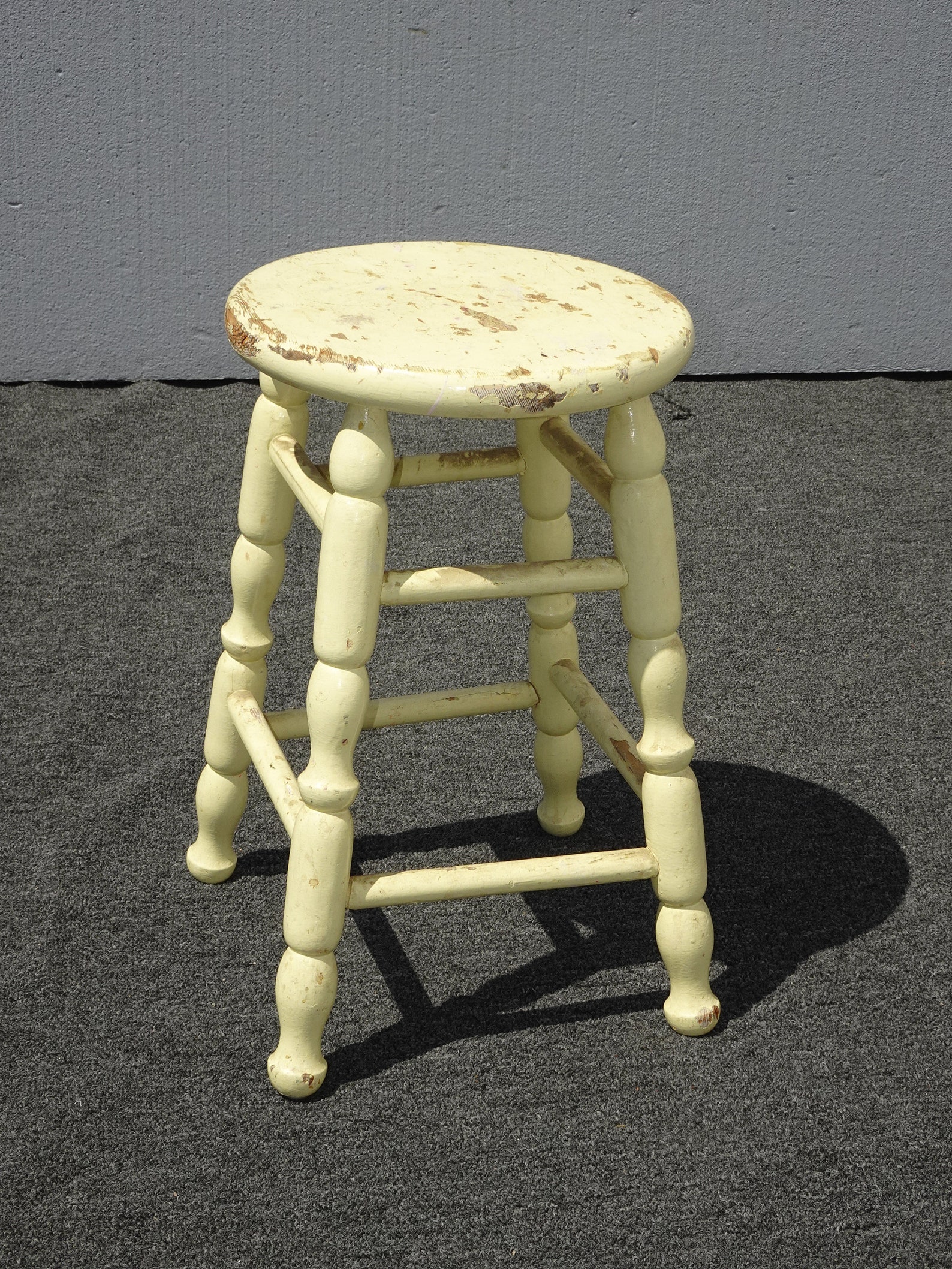 Vintage French Country Farmhouse Chic Yellow Rustic Stool - Etsy