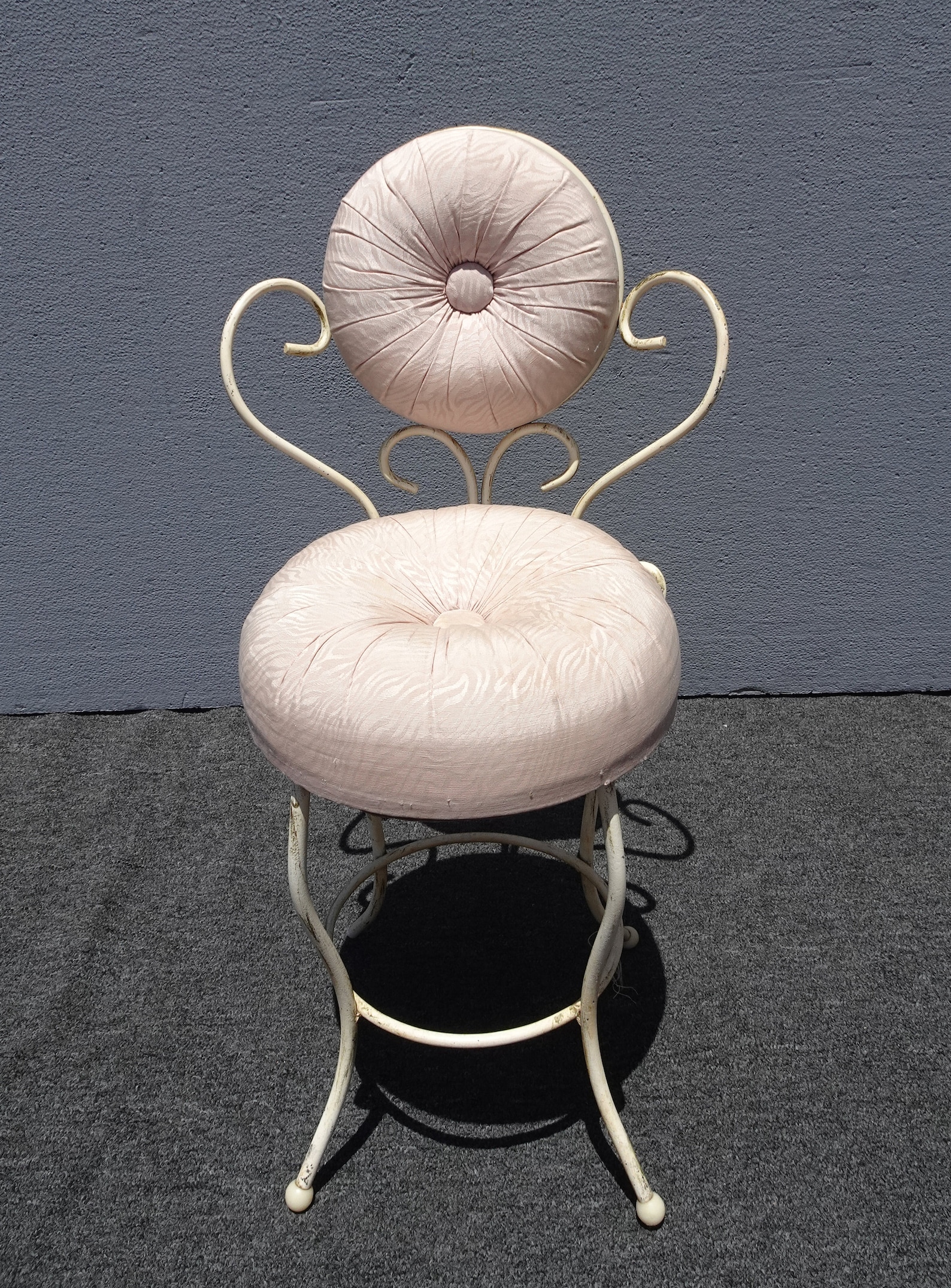 Vintage French Country Pink Vanity Chair 2of2 - Etsy