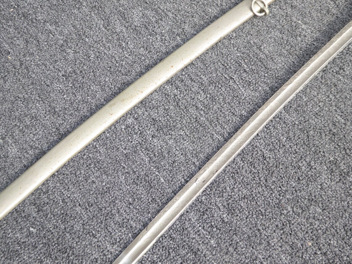 Vintage Engraved Sword With Cover - Etsy