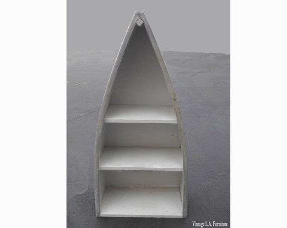 Nautical Style Three Tier Gray Row Boat BOOKCASE Book Shelf | Etsy