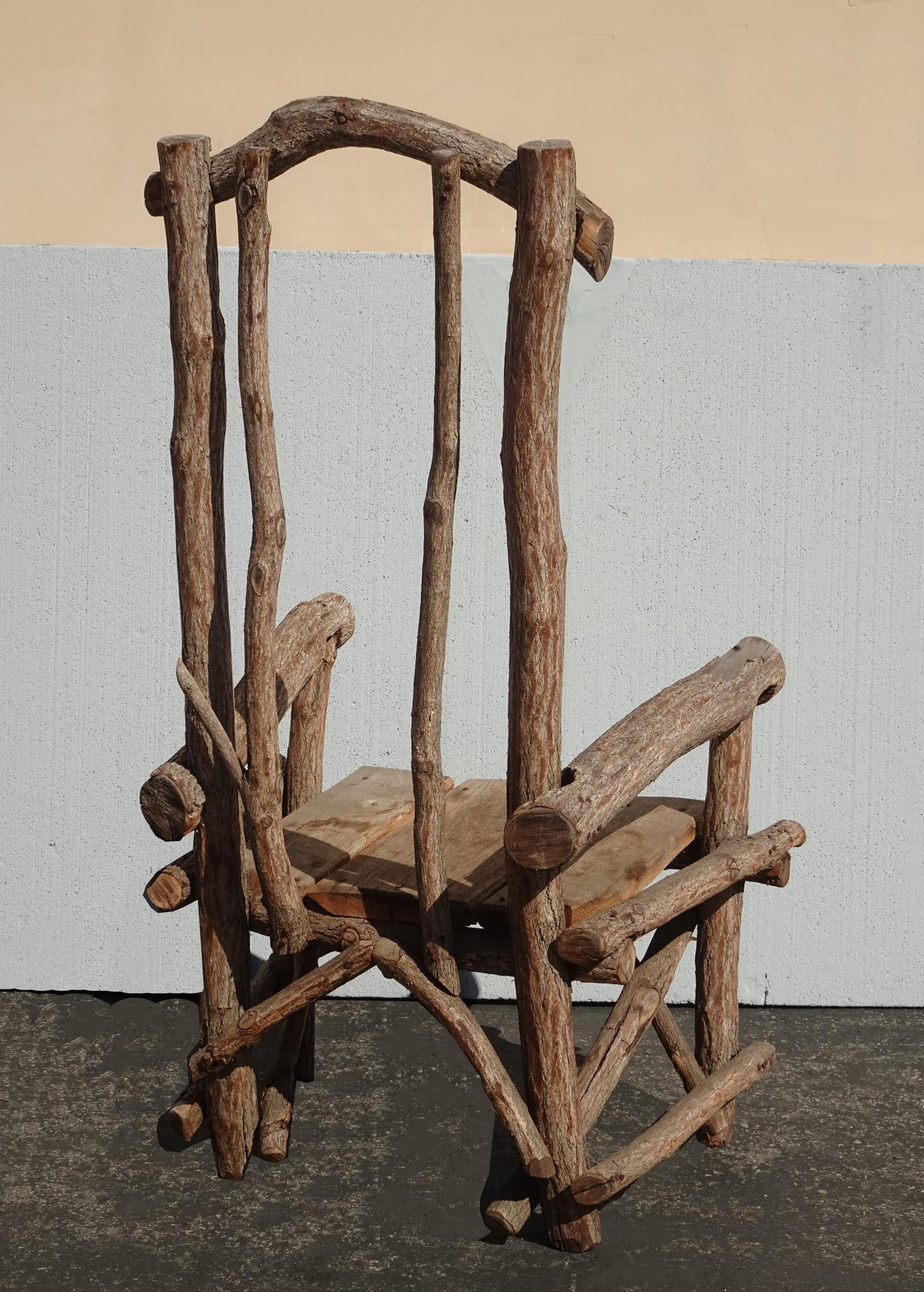 Large Primitive Rustic Tree Branch Throne Arm Chair ~ Raw Wood Limbs - Etsy