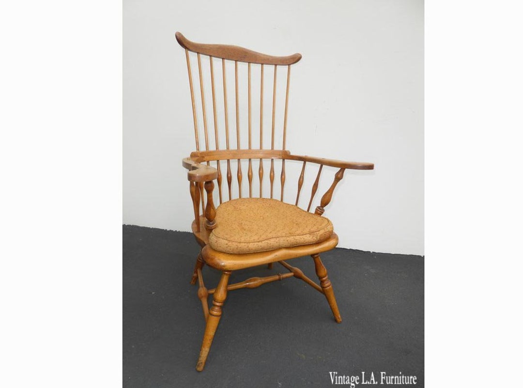 Vintage French Country High Banister Windsor Chair by Jean of Topanga ...