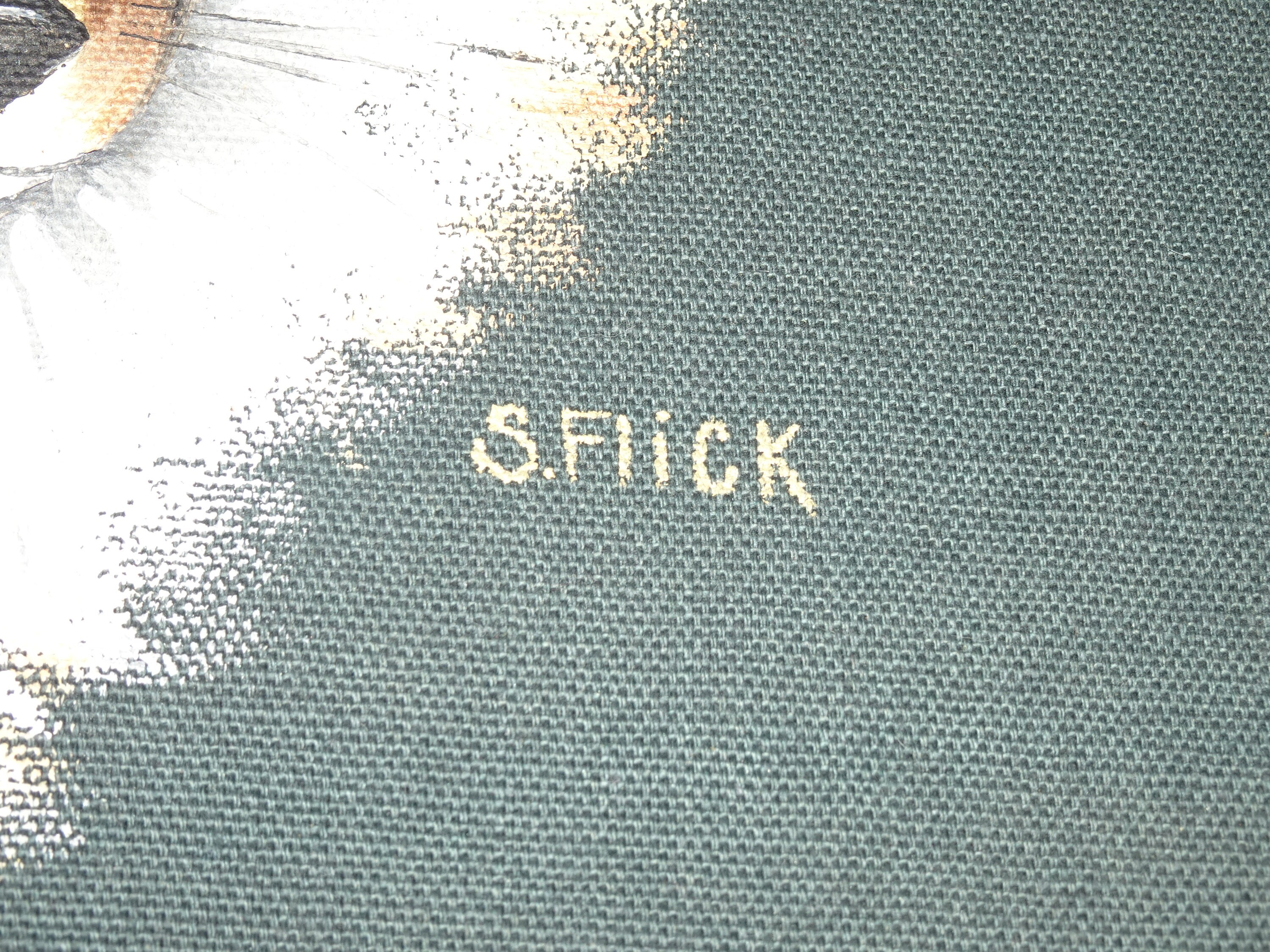 Vintage Hand Painted Fox Ottoman French Country Green Hoof Feet ...