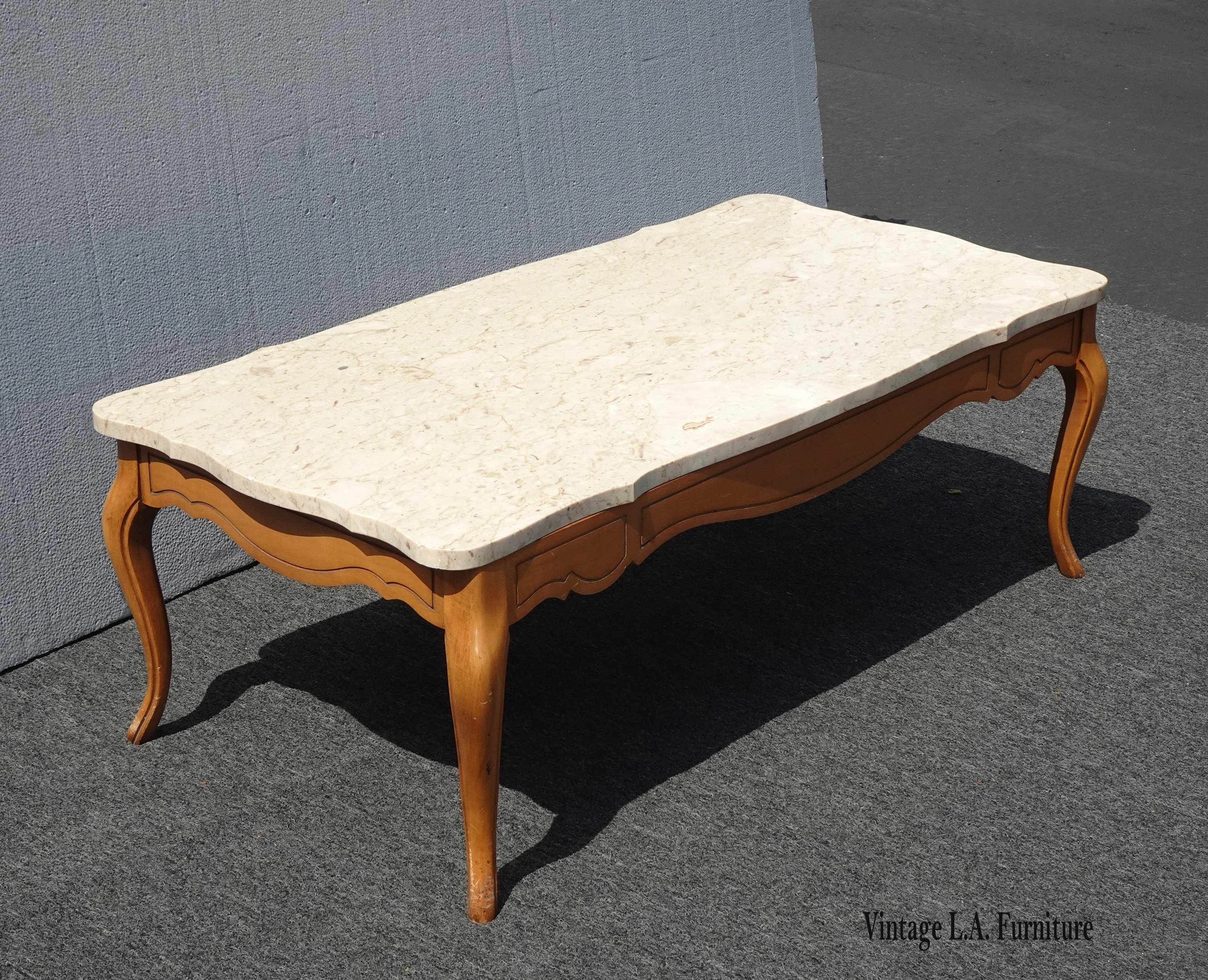 Vintage French Provincial Marble Top Coffee Table Etsy