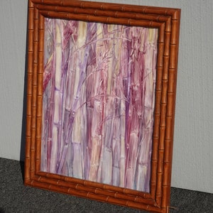 Vintage Bamboo Frame Abstract Watercolor Picture by Susan Wood - Etsy