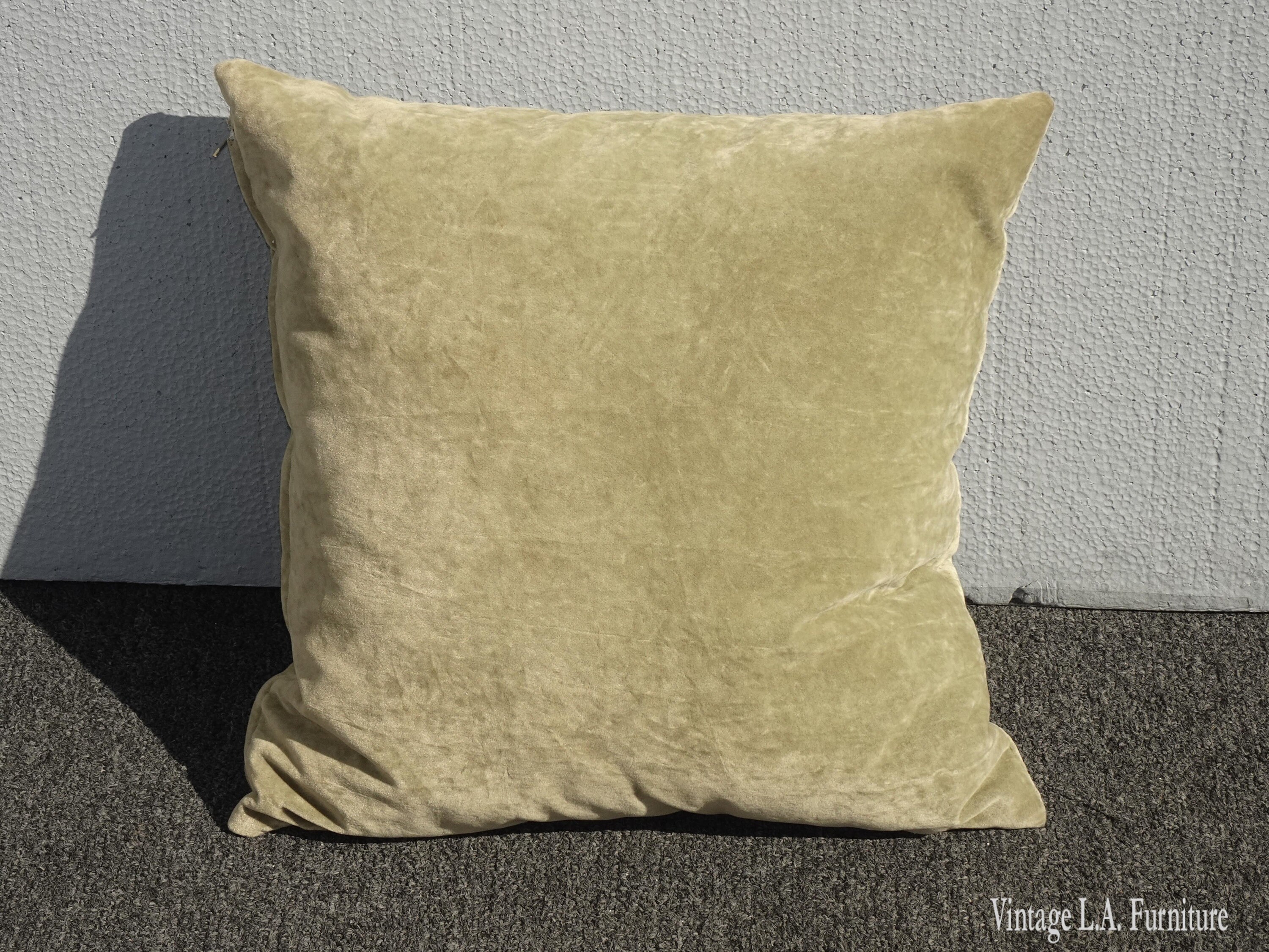 Green Velvet Down Feather Throw Pillow