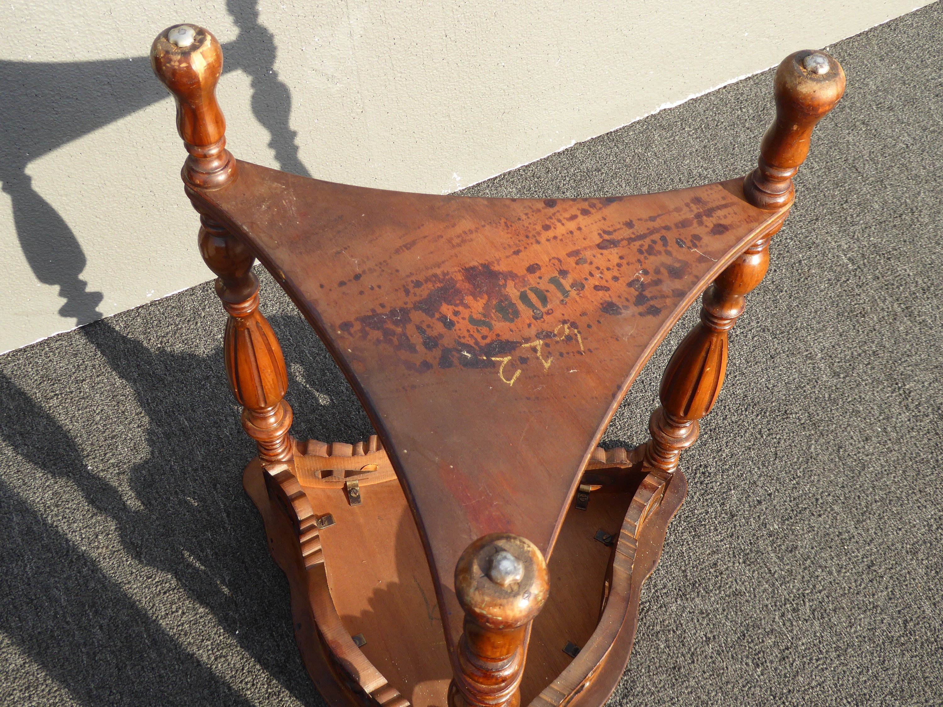 Antique Victorian Triangle Side End Table ~ Corner Table