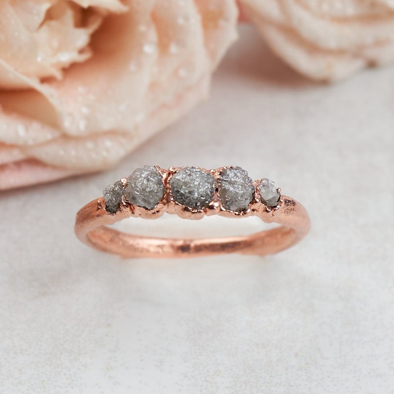 Raw Diamond Wedding Band - Etsy