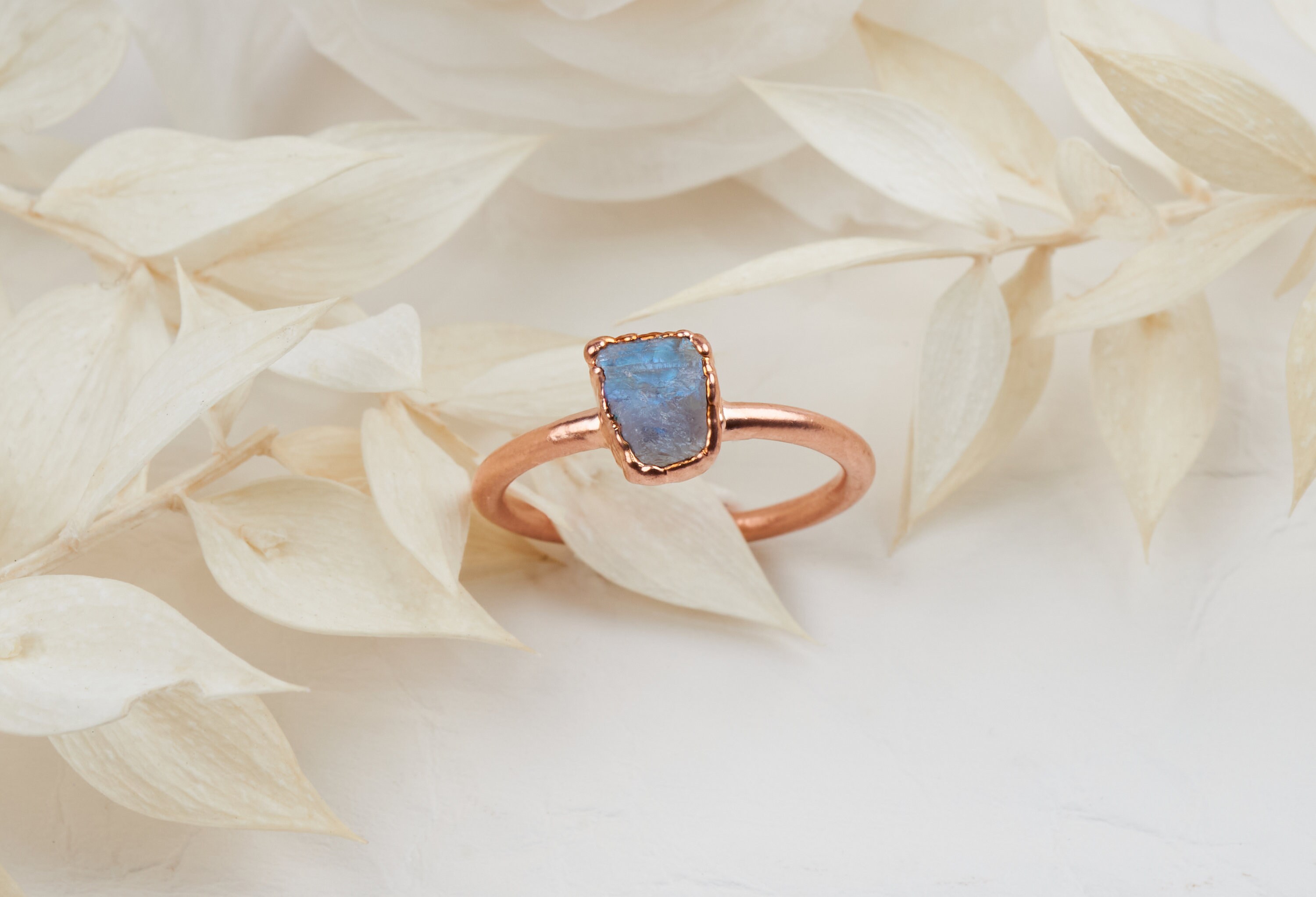 Raw Moonstone Ring, Moonstone Engagement Ring, Rainbow Moonstone Ring ...