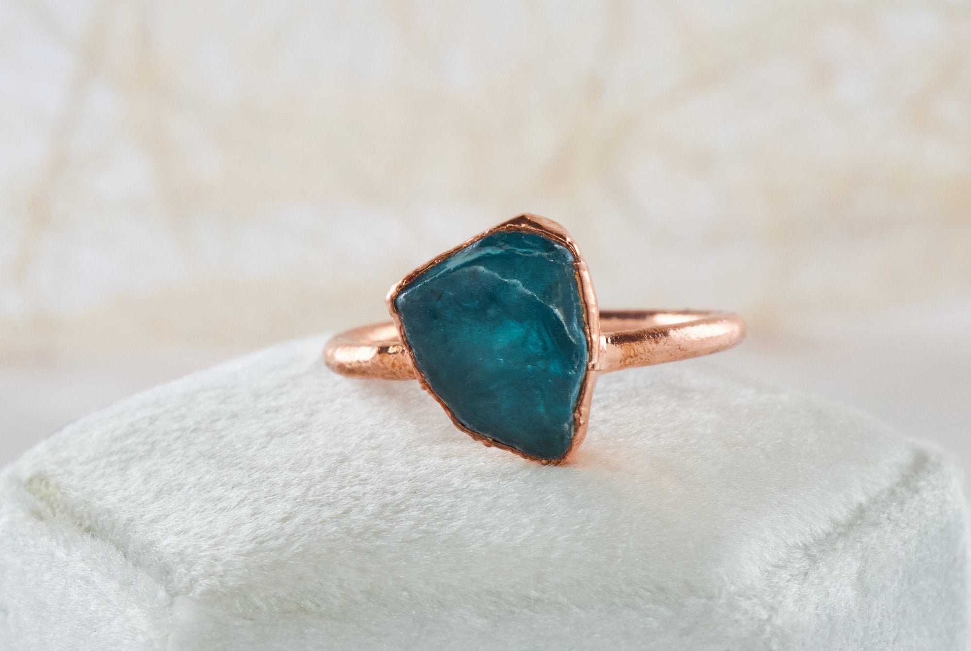 Blue apatite ring Raw gem ring Raw stone rings Raw crystal | Etsy