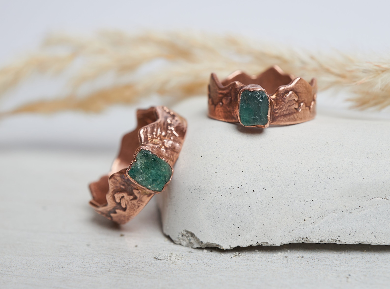 Emerald Mountain Ring, Raw Emerald Ring, Promise Ring for Him, Forest Ring, Raw Gem Ring ...