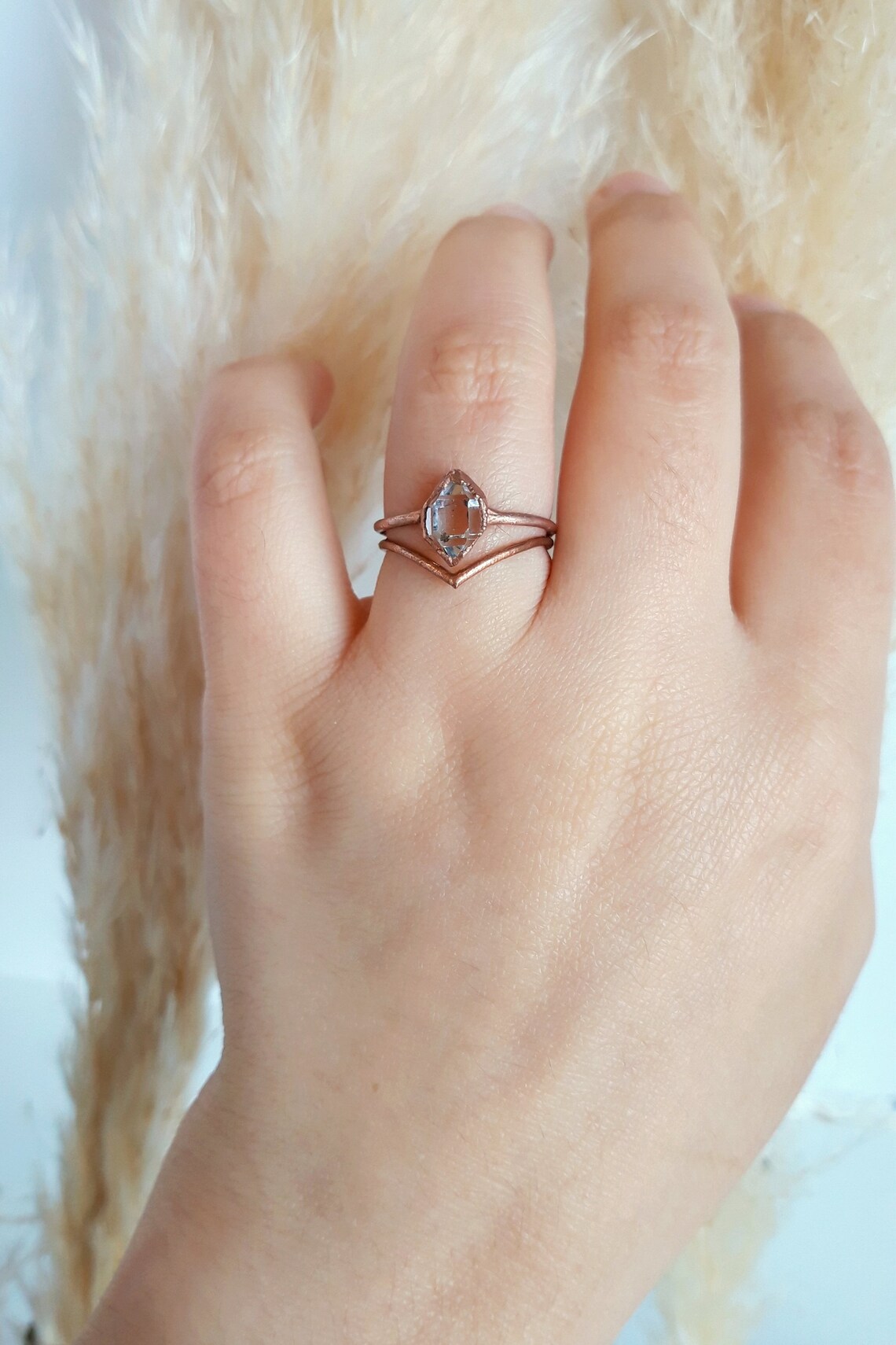 Ring enhancer Knuckle ring Chevron ring Wishbone ring V | Etsy