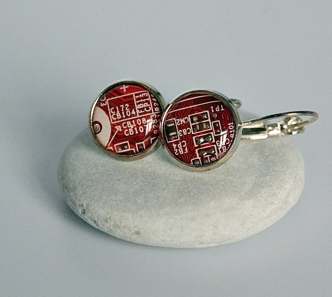 Sterling Silver Computer Circuitboard Earrings Nerdy Earrings for Woman ...